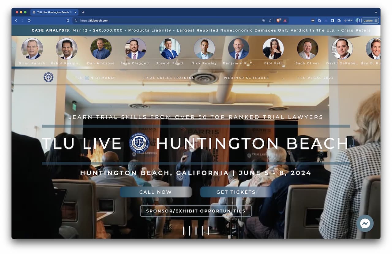 Nick Rowley, Trial Lawyers for Justice at TLU Live Huntington Beach ...